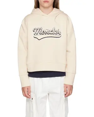 Moncler Logo Flocked Long Sleeve Hoodie