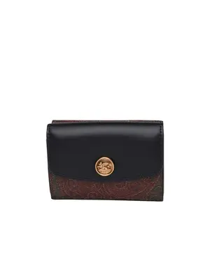 Etro Paisley-jacquard Foldover Top Wallet - Black