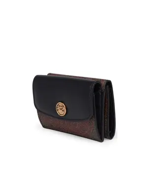 Etro Paisley-jacquard Foldover Top Wallet - Black