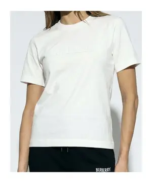 Burberry Logo Detailed Crewneck T-shirt - White