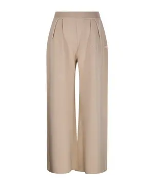 Max Mara Wide Leg Pants With Logo Embroidery