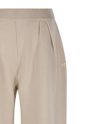 Max Mara Wide Leg Pants With Logo Embroidery
