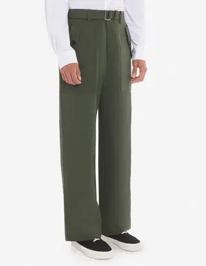 Maison Kitsuné Mid-waisted Straight-leg Trousers - Green