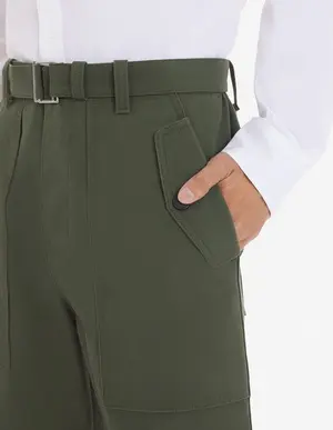 Maison Kitsuné Mid-waisted Straight-leg Trousers - Green