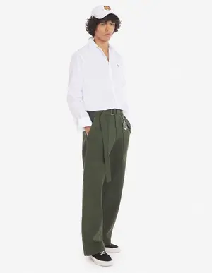 Maison Kitsuné Mid-waisted Straight-leg Trousers - Green