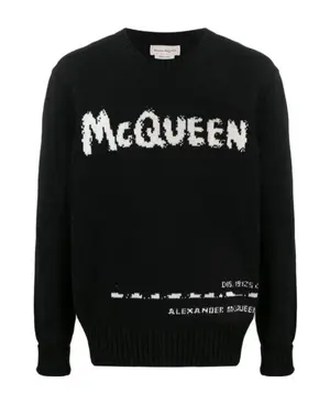 Alexander McQueen Graffiti Logo Intarsia Knitted Jumper - No