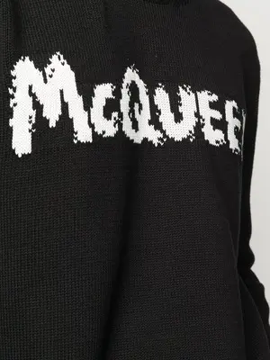 Alexander McQueen Graffiti Logo Intarsia Knitted Jumper - No