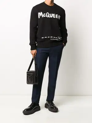 Alexander McQueen Graffiti Logo Intarsia Knitted Jumper - No