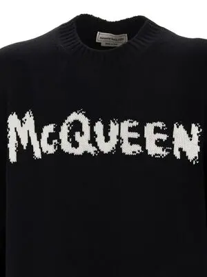 Alexander McQueen Graffiti Logo Intarsia Knitted Jumper - No