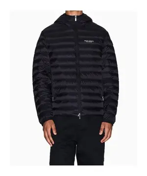 Armani Exchange Quilted Down Jacket With Hood - Black