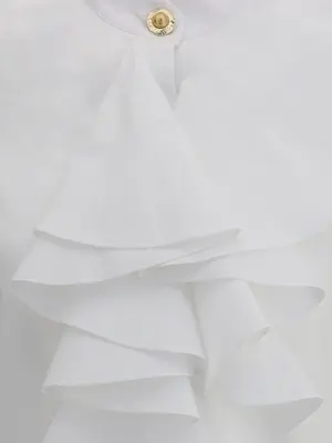 Balmain Ruffled Poplin Shirt