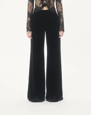 Valentino Garavani Wide Leg Velvet Trousers