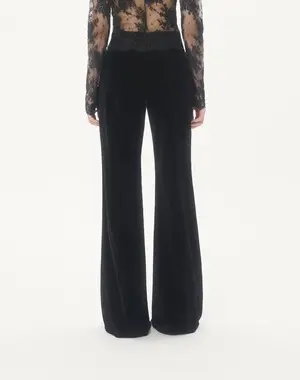 Valentino Garavani Wide Leg Velvet Trousers