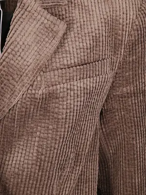 GANNI Single-breasted Corduroy Blazer - Brown
