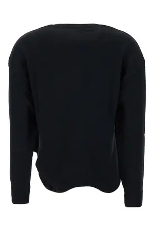 Moschino Asymmetric Hem Crewneck Knitted Jumper