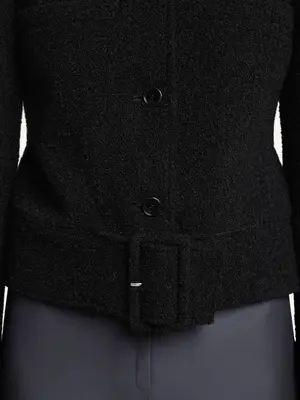 COURREGES Buckle-detail Tweed Jacket - Black