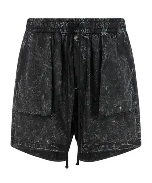 THOM KROM Marble Effect Bermuda Shorts - Black