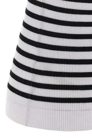 Khaite Striped V-neck Knit Tank Top - Gray