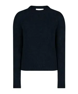 Dries Van Noten Long-sleeved Knitted Sweater - Navy Blue