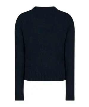 Dries Van Noten Long-sleeved Knitted Sweater - Navy Blue