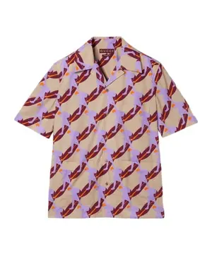 Gucci Graphic Print Short-sleeve Shirt - Beige