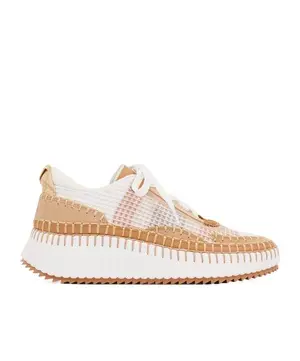 Chloé Nama Lace-up Sneakers - Cinnamon Brown