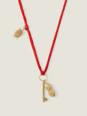 Givenchy Lucky Charms Necklace With Turtle, Key, And Peanut Charms - Aureus