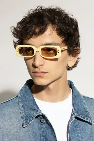 Jacquemus Rectangular Sunglasses With Logo Detail - Nude