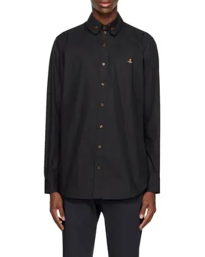 VIVIENNE WESTWOOD Orb Logo-embroidered Cotton Shirt