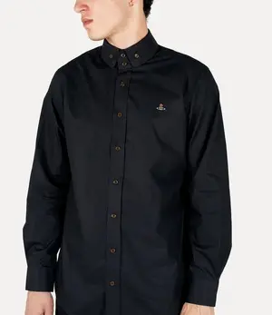 VIVIENNE WESTWOOD Orb Logo-embroidered Cotton Shirt