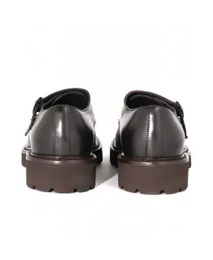 DOUCAL'S Double-buckle Almond Toe Monk Loafers
