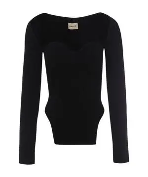 Khaite Khaite Maddy Ribbed Long-Sleeve Top Black