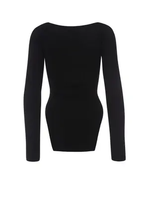 Khaite Maddy Ribbed Long-sleeve Top - Black