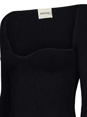 Khaite Maddy Ribbed Long-sleeve Top - Black