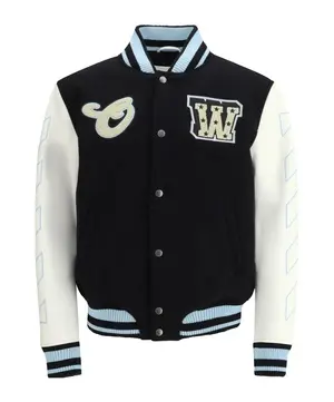 Off-White Star Logo Varsity Jacket - Black