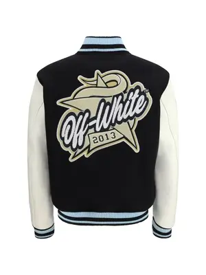 Off-White Star Logo Varsity Jacket - Black