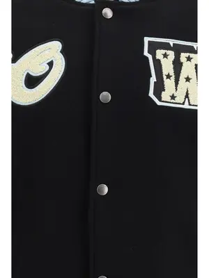 Off-White Star Logo Varsity Jacket - Black