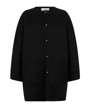 Celine Double Face Cashmere Coat - Black