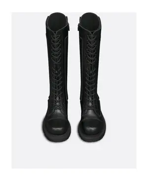 Dior Knee-high Combat Boots With Buckle And Zip Closure