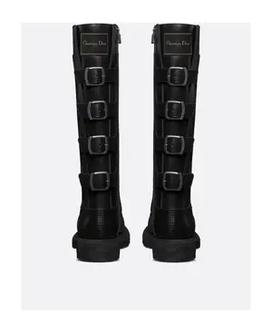 Dior Knee-high Combat Boots With Buckle And Zip Closure
