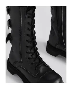 Dior Knee-high Combat Boots With Buckle And Zip Closure
