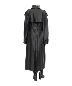 Balenciaga Belted Leather Trench Coat