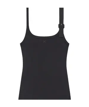 COURREGES Courrèges Asymmetrical Buckle Rib Tank Top