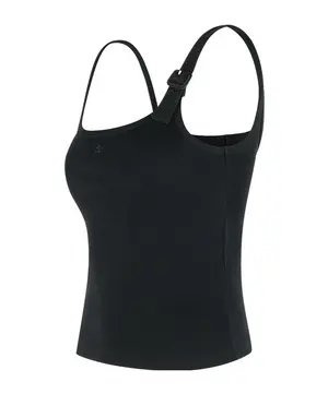 COURREGES Courrèges Asymmetrical Buckle Rib Tank Top