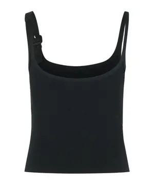 COURREGES Courrèges Asymmetrical Buckle Rib Tank Top