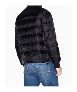 Armani Exchange Tone-on-tone Allover Logo Puffer Jacket