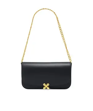 Alexander McQueen Skull Flower Chain Shoulder Bag - Black
