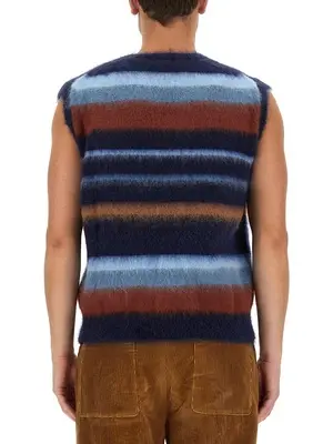 Etro Striped V-neck Sleeveless Vest - Brown