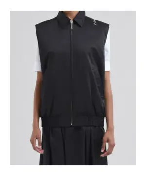 Marni Collared Zip-up Vest - Black