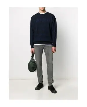 Emporio Armani All-over Logo Fine Knit Sweater